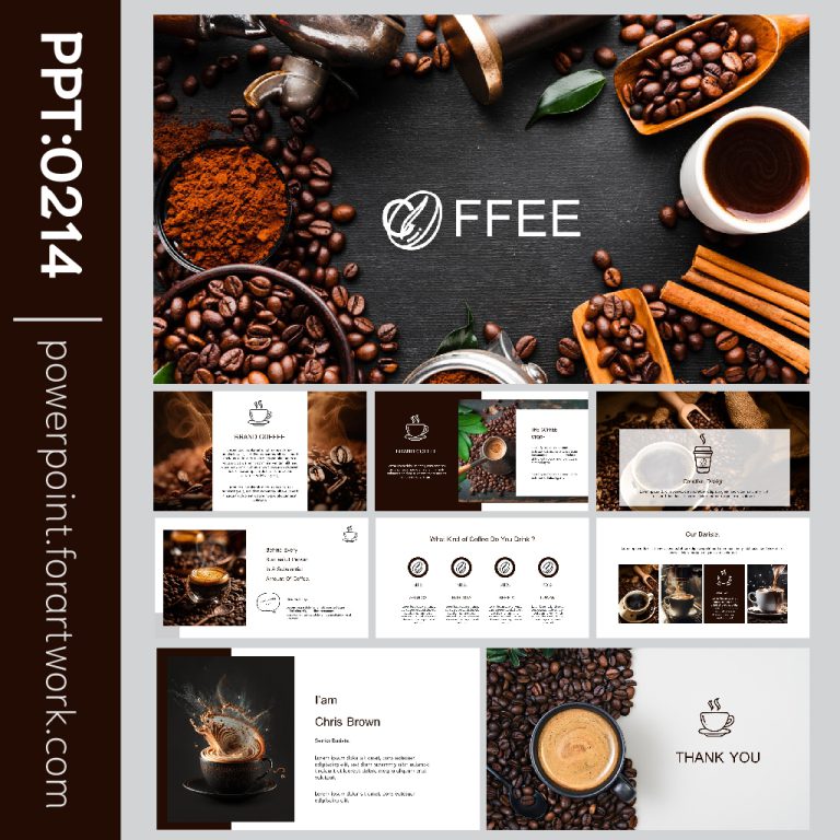 เทมเพลต PowerPoint กาแฟ โปรโมทร้าน Coffee สีขาวดำ มินิมอล (0214) - เทมเ ...